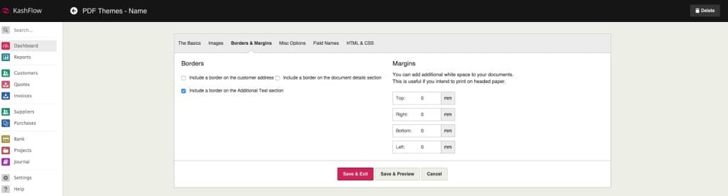 Document Customisation - PDF Themes - Knowledge Base - IRIS KashFlow