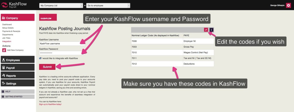 Integrating to KashFlow - IRIS KashFlow