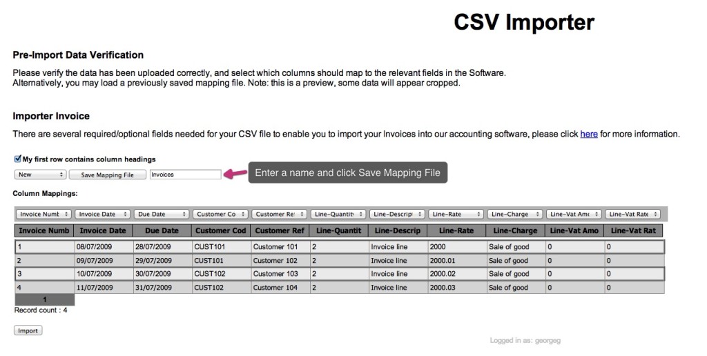 CSV Import Mapping - Knowledge Base - IRIS KashFlow