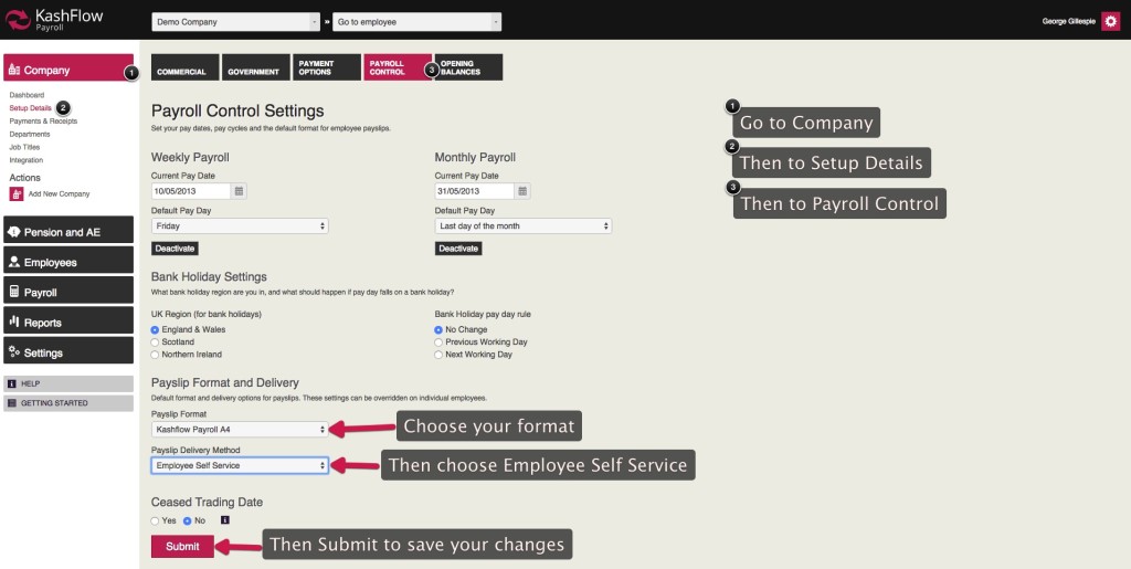 How to email payslip - IRIS KashFlow